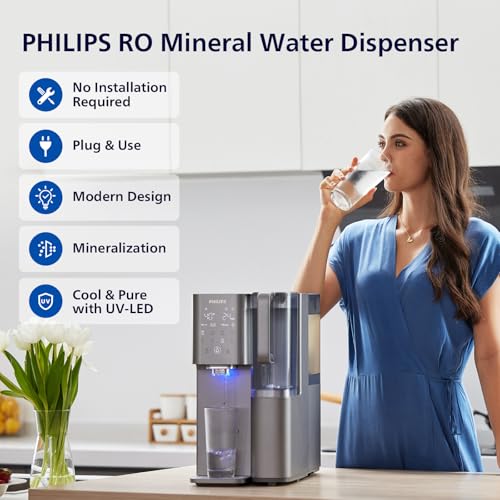 Reverse Osmosis Water Filter Countertop, Philips 40°F Cold Water RO ...