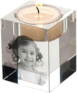 Amazon.com: ZHOSXRC 2D Crystal Photo Custom Candle Holder,2D Crystal ...