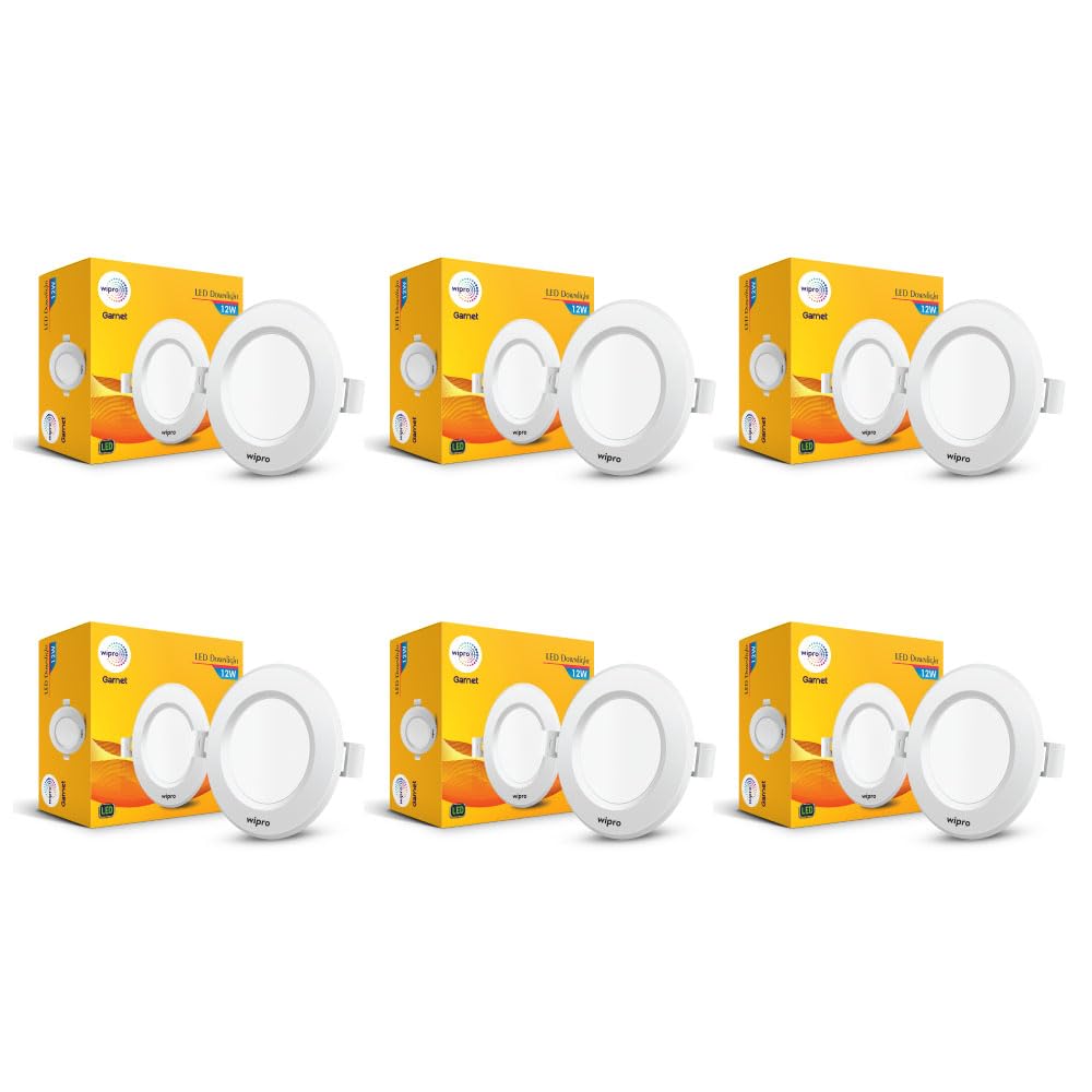 Wipro Polycarbonate Garnet 12W Round Downlight Junction Box | Warm ...