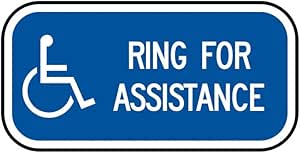 Amazon.com : Ring For Assistance Sign PKE-18712 Handicap Assistance ...