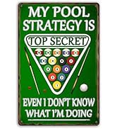 Amazon.com: Funny Billiards Tin Sign Pool Table Accessories Pool Room ...