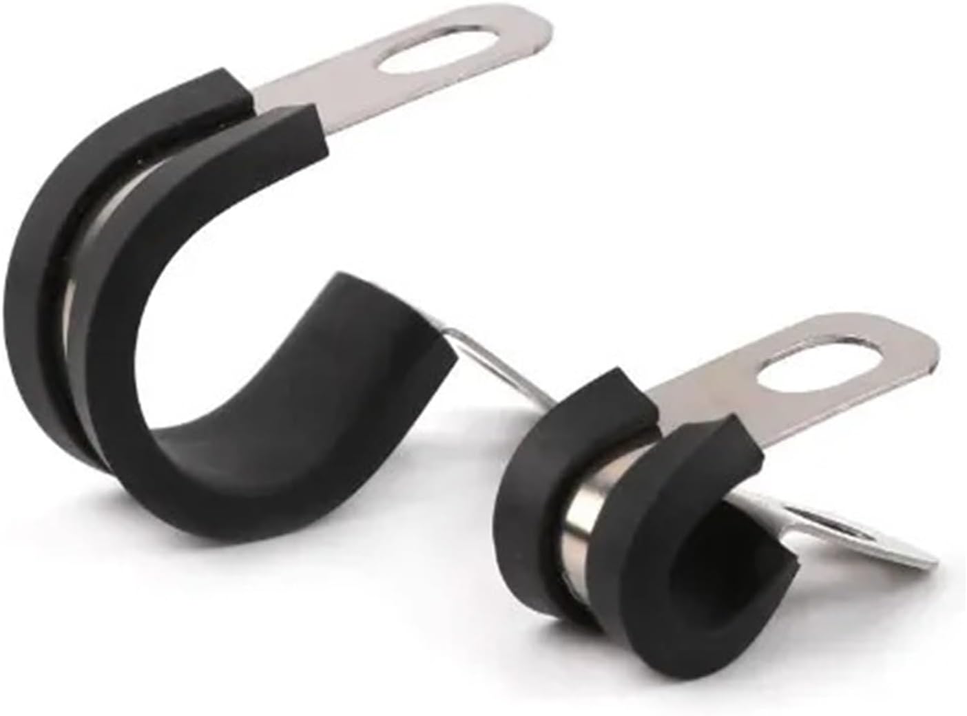 2pcs/lot 304 Stainless Steel Rubber Lined P Clips Cable Mounting Hose ...