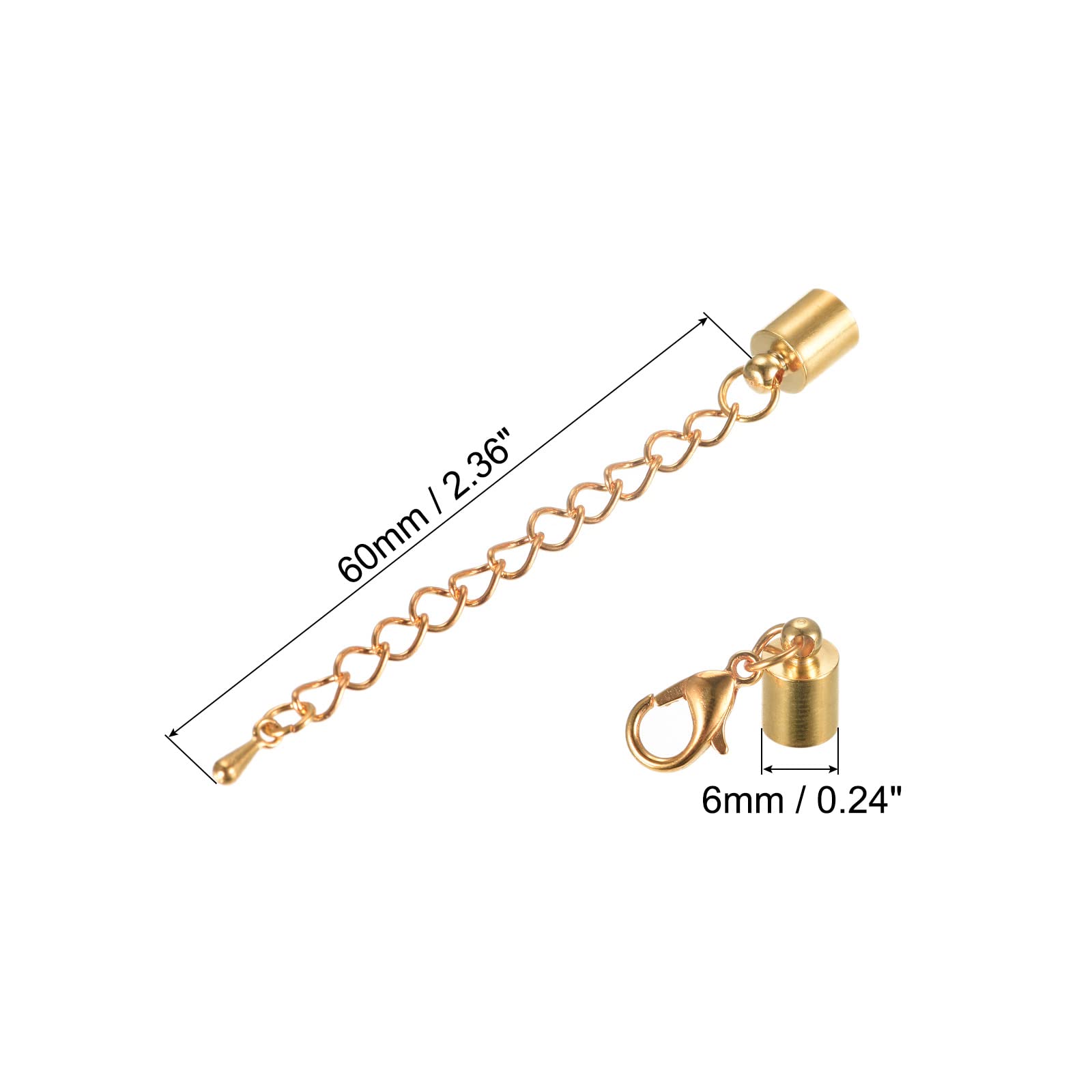 Snapklik.com : Uxcell 10Sets 6mm Leather Cord End Caps