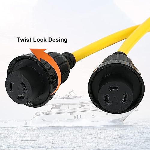 Snapklik.com : Marine Shore Power Y Adapter, 30 AMP L5-30P Male Plug To