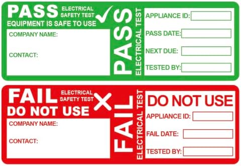 1x3 inch 100 PCS Green Pass PAT Testing Labels with 20 PCS Fail ...