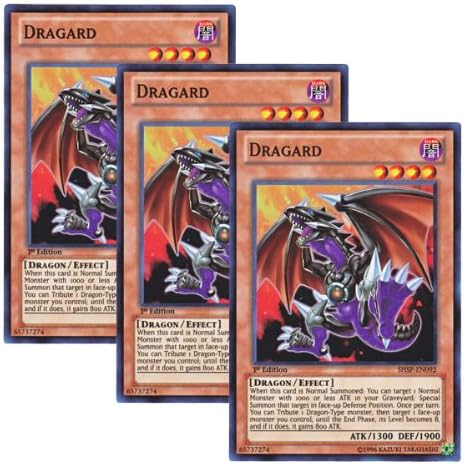 Amazon.co.jp: ★ 3枚セット ★遊戯王 英語版 SHSP-EN092 Dragard ドラゴラド (スーパーレア) 1st ...