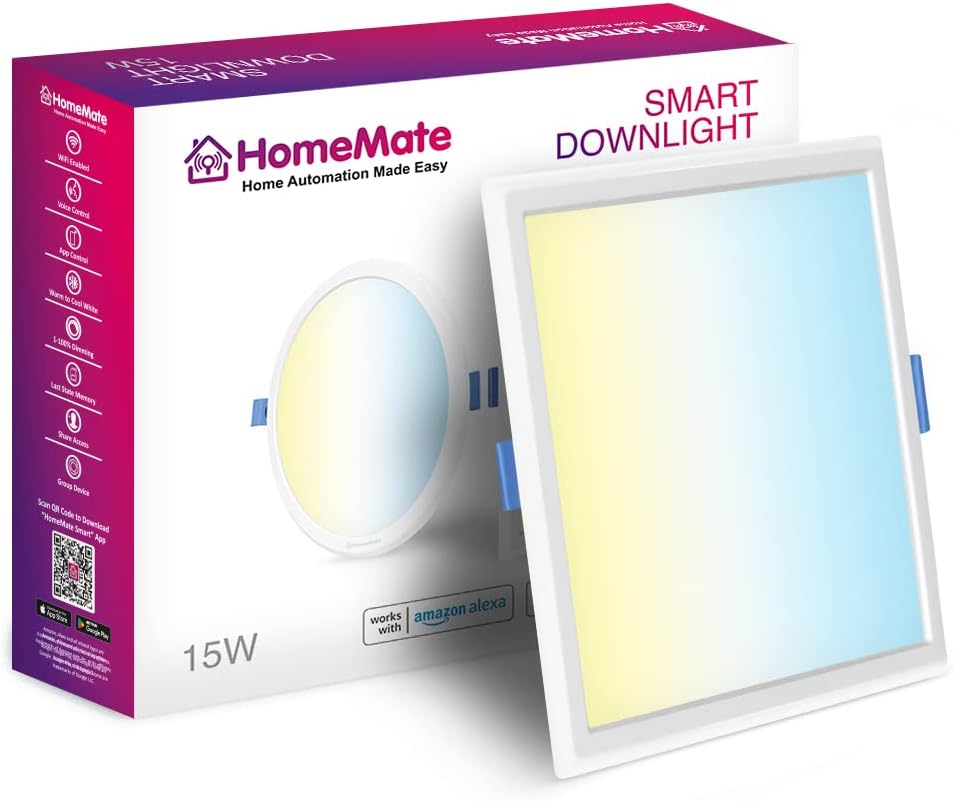 HomeMate WiFi Smart LED Surface Light | 10 W, 16 Million Colors + Warm ...