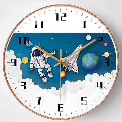 Amazon.com: QINFIEY 12 Inch Silent Movement Kids Wall Clock, Non ...