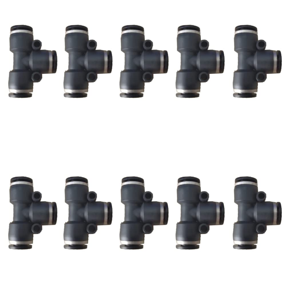 Amazon.com: 1/4 inch Air Hose T Connector Plastic Pneumatic Quick Push ...