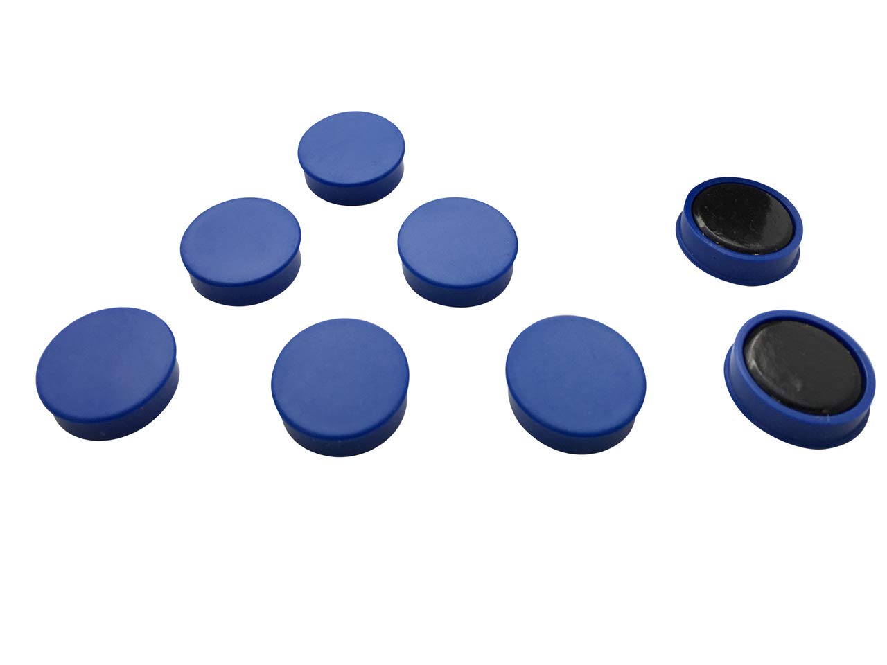 Pack of 12 Blue Round Flat Magnets - 24mm Whiteboard Office Fridge - by ...