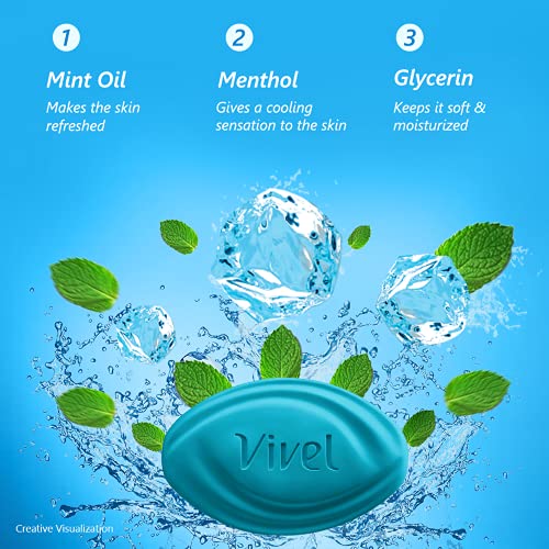 Vivel Cool Mint, Soft Fresh Skin Soap, 600g (150g - Pack of 4), Soap ...