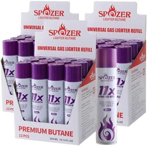 Amazon.com: SPOZER 11X Premium Butane Fuel, Universal 99.99% Ultra Pure ...