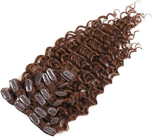 Amazon.com : Remhumhai:Deep Wave Clip-on Human Hair Extension,Length 28 ...