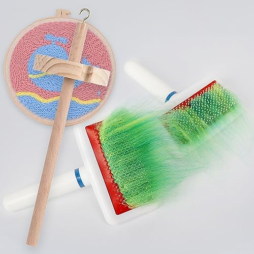 Pack of 2 Wool Hand Carders with Drip Spindle Drop Spindle Top Whisk ...