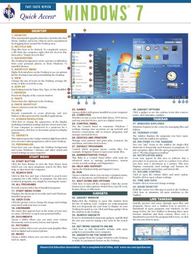 Windows 7 Quick Access Reference Card: Research and Education ...