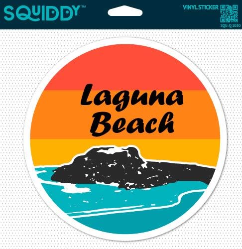 Amazon.com - Squiddy Laguna Beach Surf Ocean Round - Vinyl Sticker ...