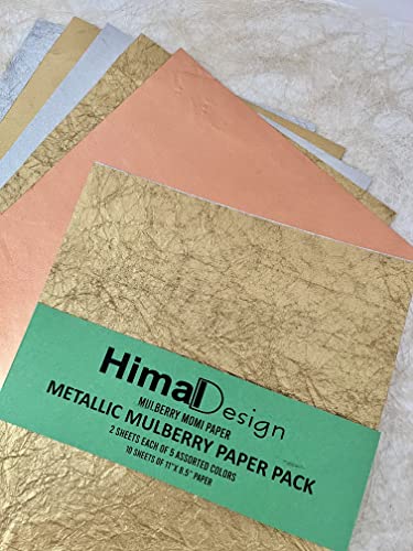 Amazon.com: Metallic Mulberry Paper Scrap Pack, Origami Paper, Handmade ...