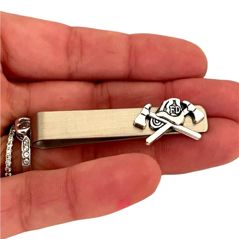 Amazon.com: Firefighter Maltese Cross Fireman Tie Clips Bar Cufflinks ...