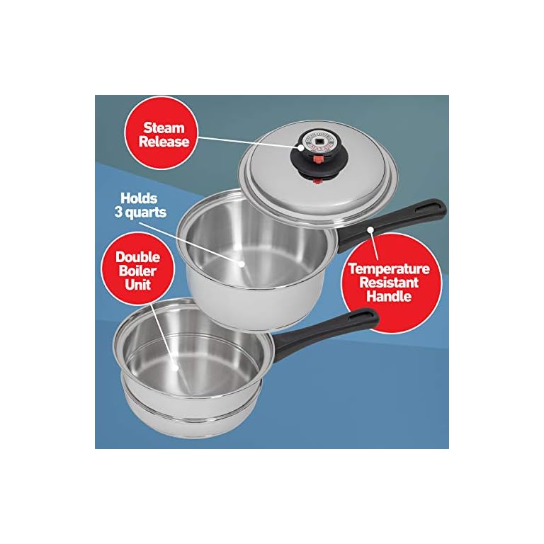 Maxam 9-Element Waterless Cookware Set 17-Pieces