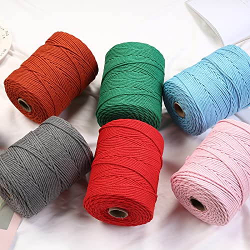 GOHOF Macrame Cord 4mm x 310m Premium Cotton Macrame Rope, 4 Strand ...