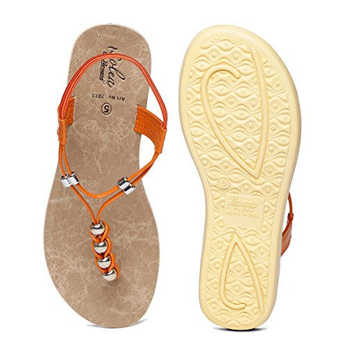 Buy PARAGON Solea Comfort Trendy Women's Fashion Sandal Orange (UK Size ...
