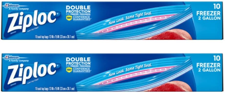 Ziploc Bolsas para congelador, 2 galones, 10 unidades (paquete de 6) : Amazon.es: Salud y ...