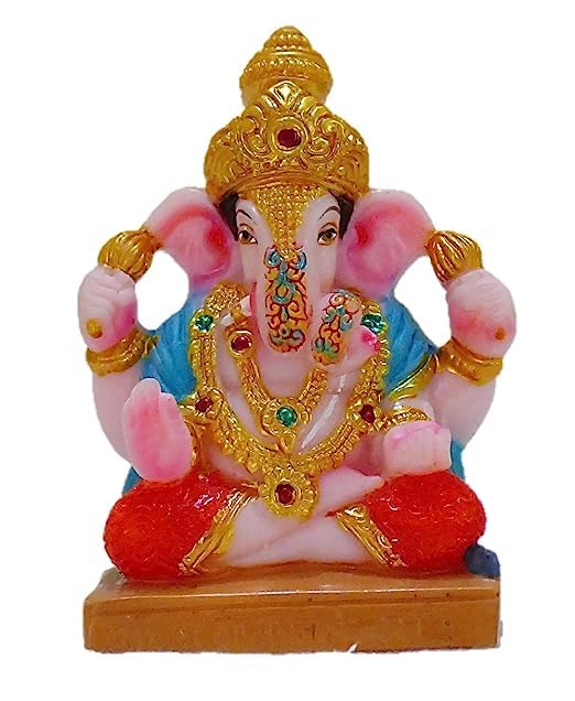 Buy Tesha Dagdusheth Ganesha for Car Dashboard Ganesh Statue Murti Lord ...