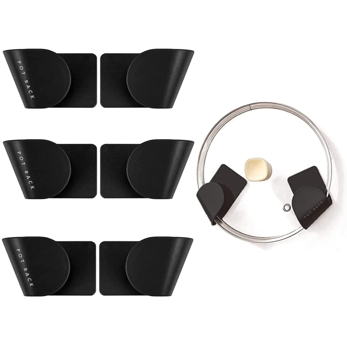 Menmamenma 6 Pcs Pan Lid Holder Adjustable Pot Lid Rack Plastic Self ...