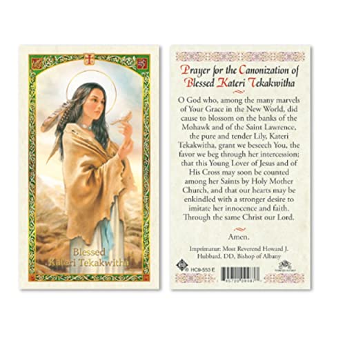 Snapklik.com : Saint Kateri Tekawitha, Laminated Holy Card Set Of 25 ...