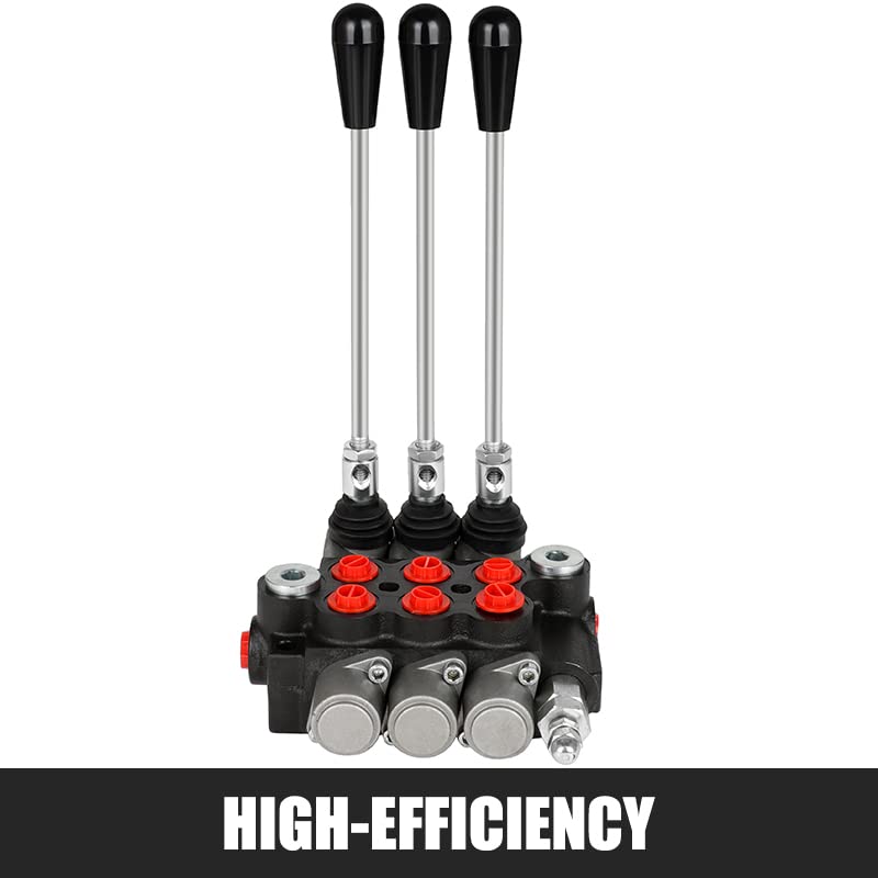 3 Spool 11 GPM Hydraulic Flow Control Valve SAE Ports Adjustable Relief ...