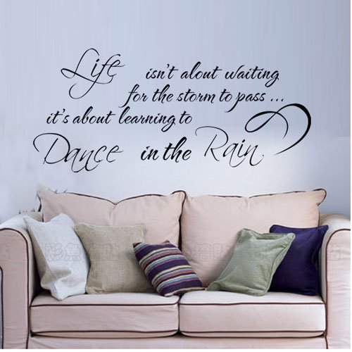 Inspirational Quotes wall sticker Life Isn't About Waiting For The ...