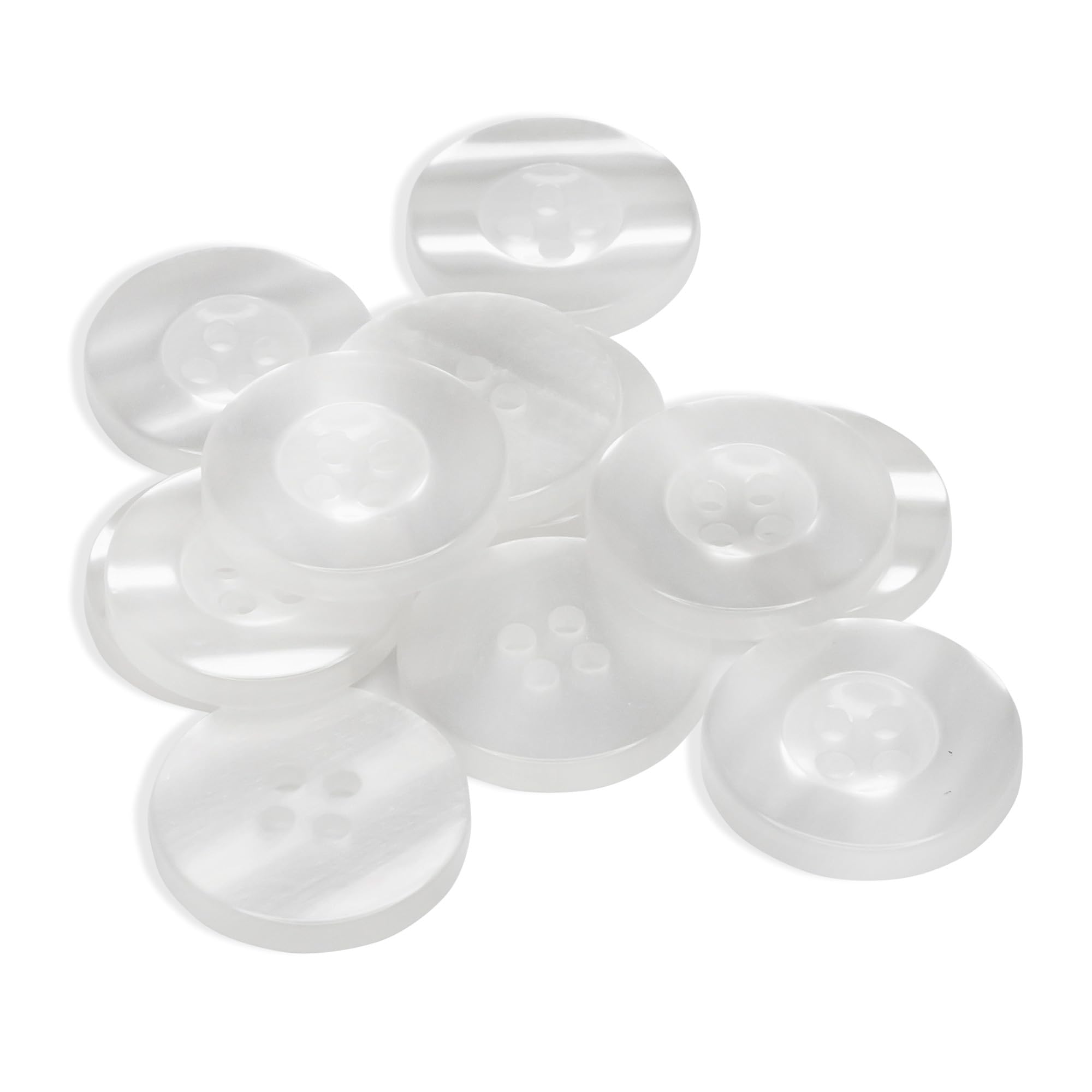 Amazon.com: White Button 4 Hole Button 30L Imitation Pearl Buttons ...