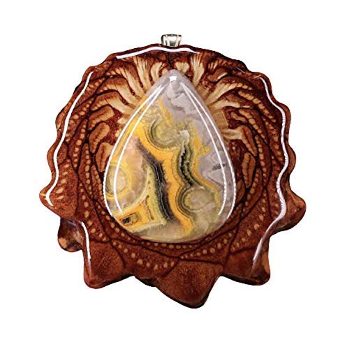 Amazon.com: Bumblebee Jasper Third Eye Pinecones Pendant Festival Jewelry For Women For Men Boho ...