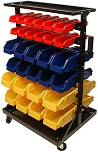 Amazon.com: Double Sided Parts Rack Storage Shelf Organizer With 60 ...