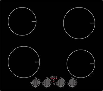 electriQ 60cm 4 Zone Induction Hob with Knob Controls : Amazon.co.uk ...
