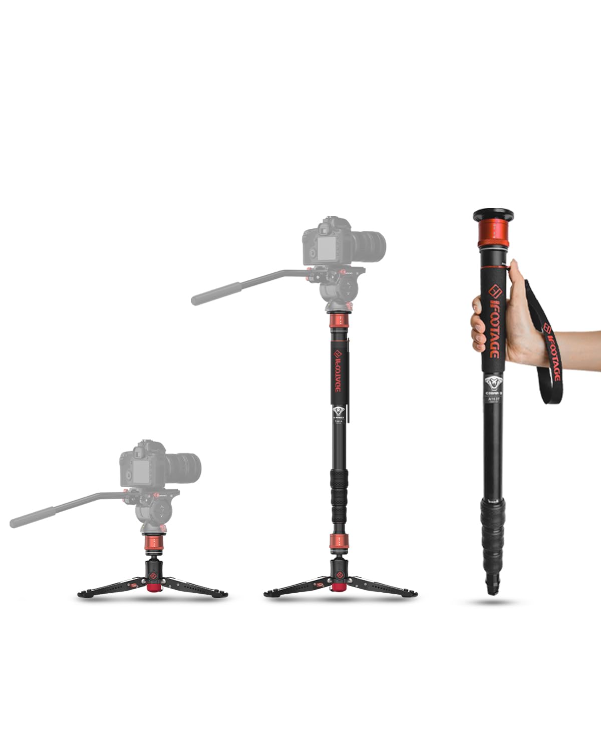 Amazon.com : IFOOTAGE Monopod for Camera Cobra 3 A180T, Quick Adjust ...
