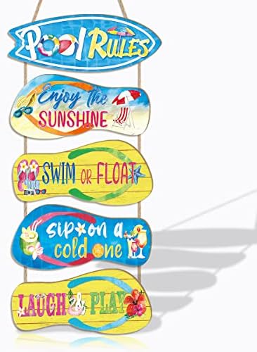 Amazon.com : 5 Pack Pool Rules Signs Outdoor 12x4 Inch Pool Outdoor ...