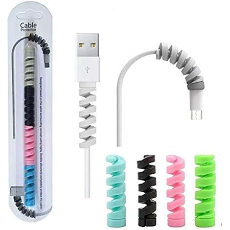 LAPSTER Spiral Charger Spiral Charger Cable Protectors for Wires Data Cable Saver Charging Cord ...