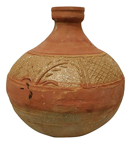 Indian Craft Exclusive Clay Made Matka Shape Surahi 1.3 LTR : Amazon.in ...