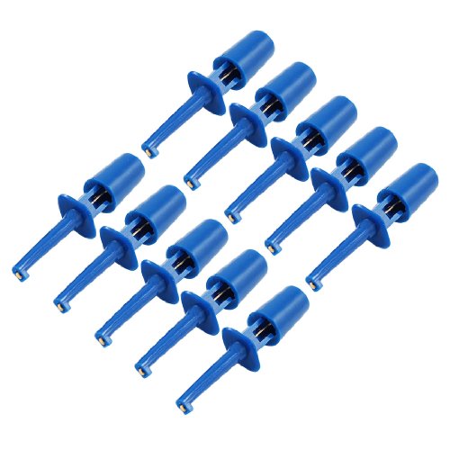 FIYA IIVVERR 10 x Blue Plastic Multimeter Test Cable SMD IC Hook Clip ...