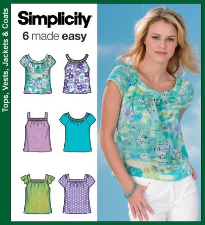Amazon.com: Simplicity Pattern 4589 Misses Tops 6 Made Easy Designs ...