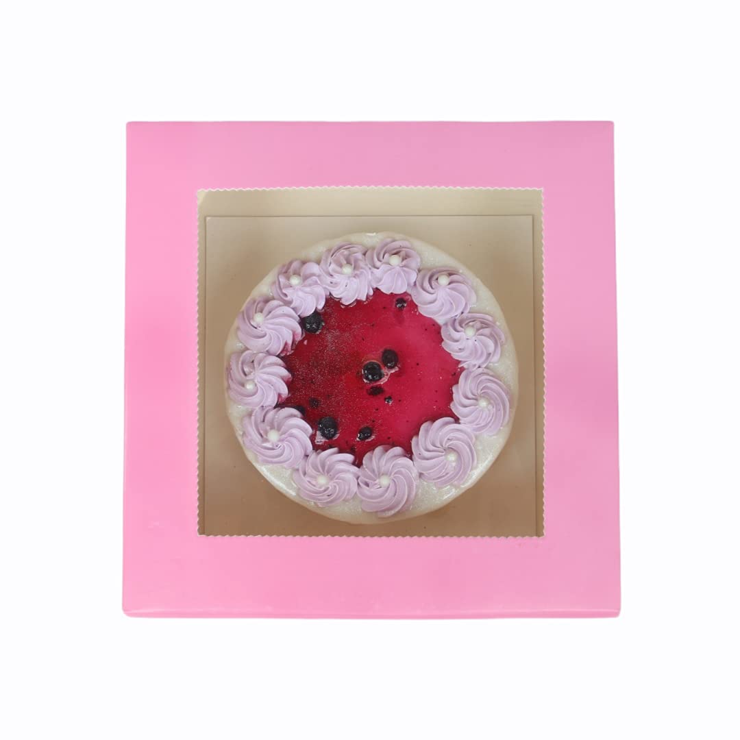 Buy Box World 1kg Cake Box with Window (10x10x4) (Pack of 6) (Pink ...