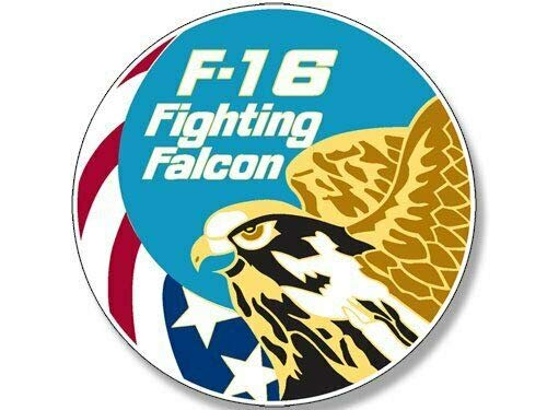 JR Studio 4x4 inch Round F-16 Fighting Falcon Logo Sticker (USAF air ...