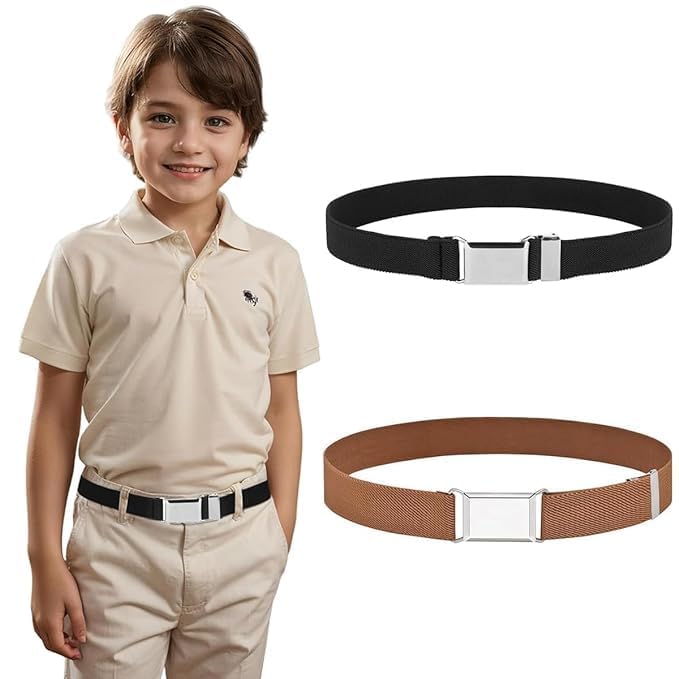 Buy 2 Pack Belt For Kids, Stretchy Kids Belt For Boys Girls, Adjustable ...