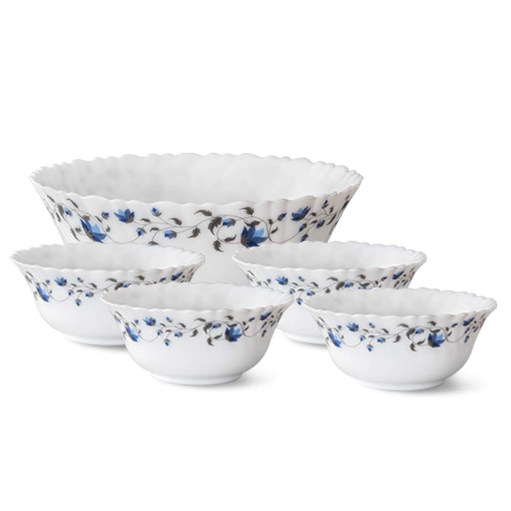Buy Larah By Borosil Opalware Floral Pudding Set - White, 200 ML Online ...