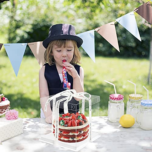 Cake Safe Clear Cake Box, 2 Pcs Transparent Cake Carrier Box With Lids ...