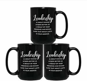 Amazon.com: Bubble Hugs Leadership Set of 3 Coffee Mug 15oz Black ...