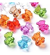 Amazon.com: FASHEWELRY 200pcs Clear Acrylic Bear Beads Mixed Color ...