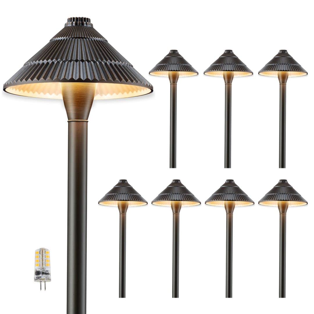 Gardenreet LED Pathway Lights Brass, 12V Landscape Path Lights Wired ...