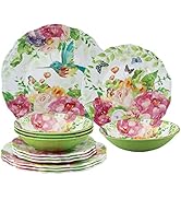 Amazon.com | UPware 12 Piece Lavender Melamine Dinnerware Sets, Outdoor ...